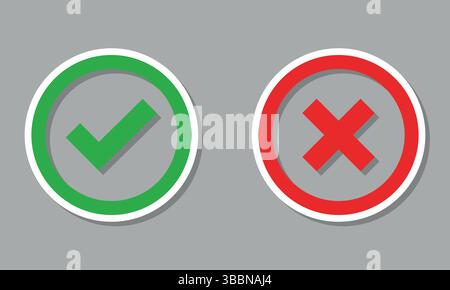 Abstract tick or cross mark, right or wrong sign. Good for web page ...