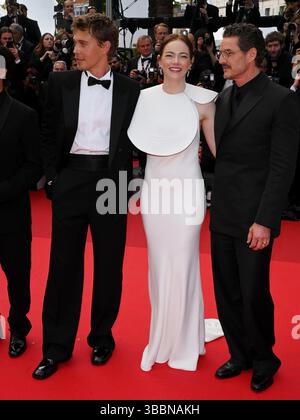 Austin Butler, Emma Stone, and Pedro Pascal attend the ''Eddington ...