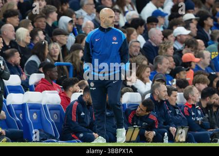Enzo Maresca (Chelsea manager) watches from the stand at the Nottingham ...