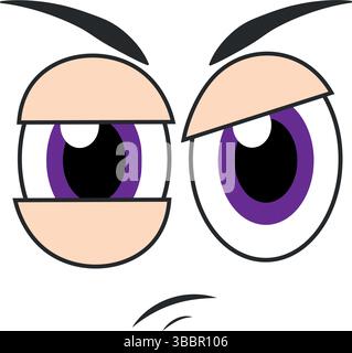 Suspicious cartoon face vector. Vector illustration Stock Vector Image ...