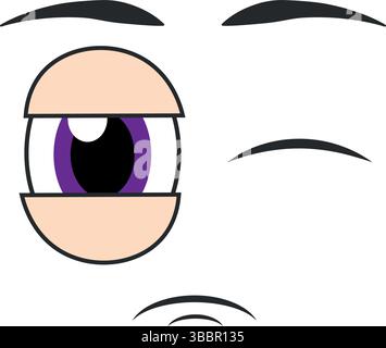 Suspicious cartoon face vector. Vector illustration Stock Vector Image ...