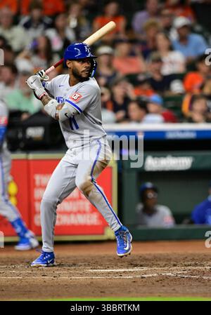 Kansas City Royals' Maikel Garcia celebrates in the dugout after ...