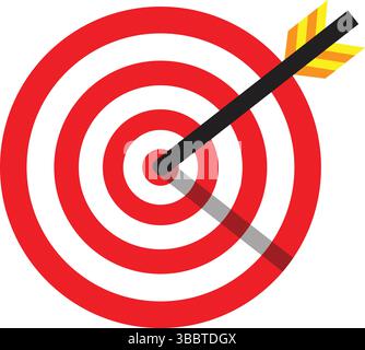 Arrow hitting target at center icon, Precision, accuracy icon Stock ...