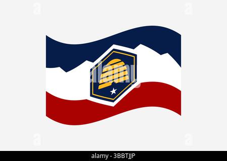 Flag of Utah state. Utah flag official colors and proportion digital ...