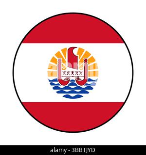Flag of French Polynesia. French Polynesia circle flag logo icon ...