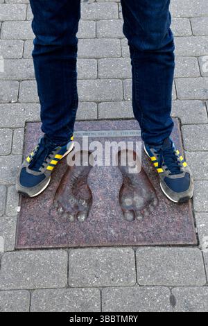 Baltic way footprints, Riga, Baltic States Stock Photo - Alamy
