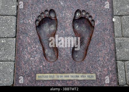 Baltic way footprints, Riga, Baltic States Stock Photo - Alamy