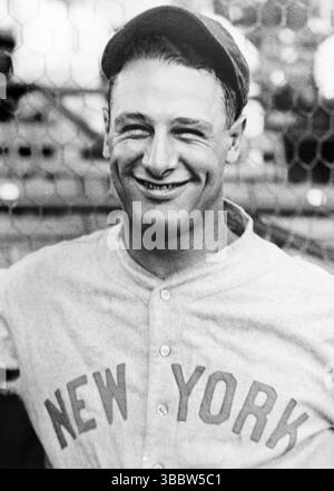 New York Yankees' 1st base man, Lou Gehrig, 1930s Stock Photo - Alamy