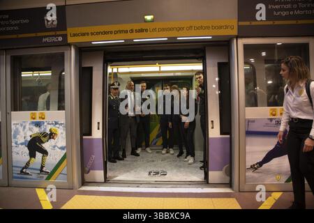 Inauguration of the customization of Line 5 of the Milan subway created ...