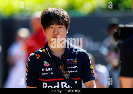 Red Bull driver Yuki Tsunoda at the Circuit de Spa-Francorchamps ...