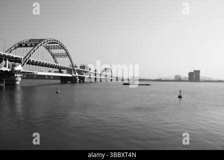 A monochrome closeup shot of a bridge arch structure Stock Photo - Alamy