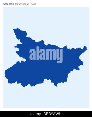 Bihar map. Just a simple border map. Shape of the state. Flat blank ...