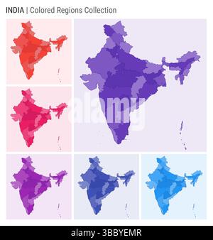 India map collection. Borders of India for your infographic. Colored ...