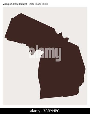 Simple map of Michigan state of United States and location on USA map ...