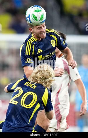 Nashville SC defender Josh Bauer (22) enters the pitch before the match ...