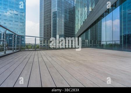 empty footpath front of modern building in blue sky Stock Photo - Alamy