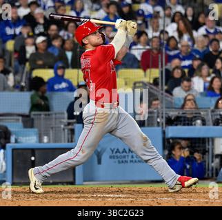 Los Angeles Angels' Logan O'Hoppe bats during the fifth inning of a ...