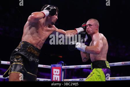 George Liddard and Aaron Sutton during their Middleweight bout at the ...