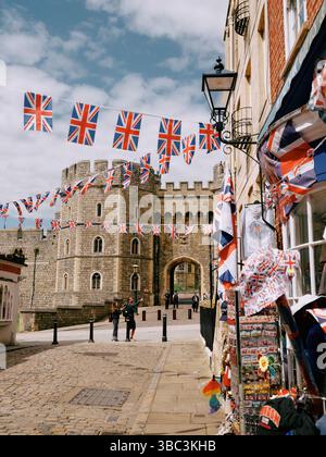 Tourists visitng Windsor Castle, one of the official residences of the ...