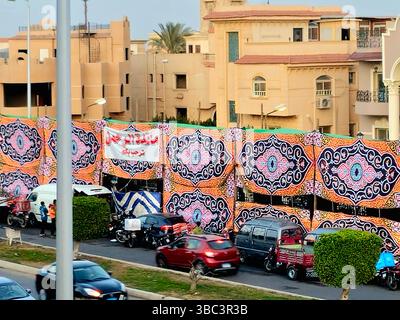 Giza, Egypt, March 12 2025: Ramadan tables, or Maedat Al Rahman, a ...