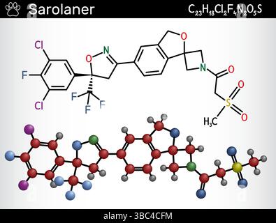 Sarolaner molecule, a veterinary medicine ectoparasiticide, used to ...