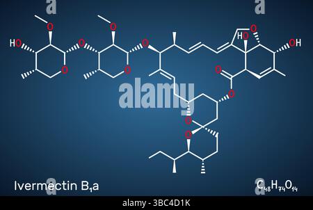 Ivermectin B1a molecule. Antiparasitic agent used in veterinary and ...