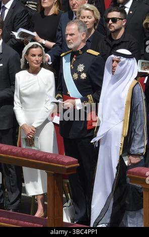 Queen Letizia and King Felipe attend the reception for the Corea prime ...