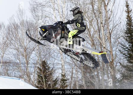 Red Bull Sledhammers uphill snowmobile race. Quebec,Canada Stock Photo ...