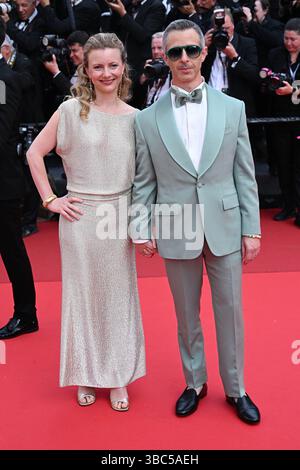 Emma Wall and Jeremy Strong attend the premiere of The Phoenician ...