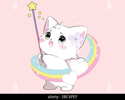 girl playing with wand Stock Vector Image & Art - Alamy