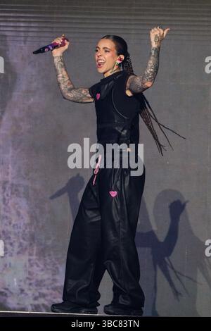 Puerto Rican singer and songwriter Young Miko during her concert at the ...