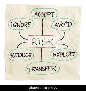Risk management strategies - ignore, accept, avoid, reduce, transfer ...