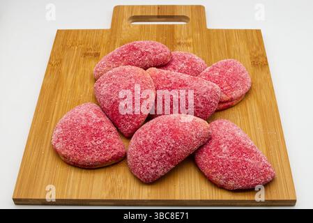 Traditional Italian bolognese red ravioli cookies with alchermes ...