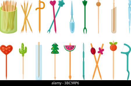 Kitchen box with toothpicks in cartoon flat style isolated on white ...