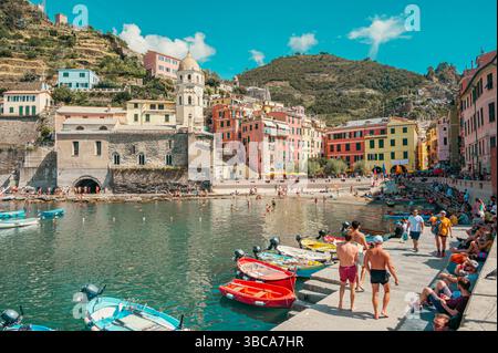 Vernazza, Italy - Sep 7, 2022: Scenic coastal view of Vernazza in ...