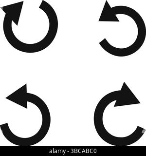 Circular arrow icons. Refresh symbol elements. Loop motion graphics. Vector interface ...