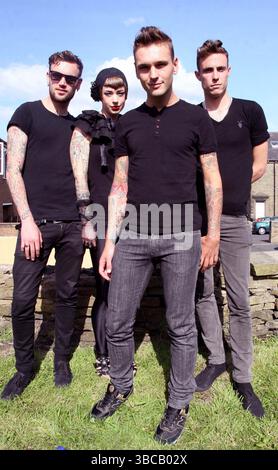Preston with his group backstage at the Pennine FM roadshow held at The ...