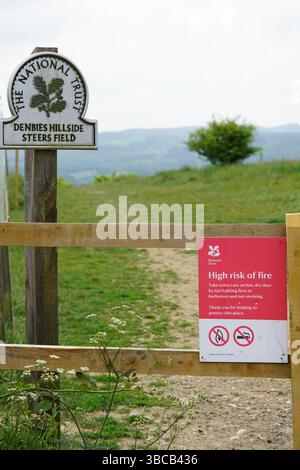 Green National Trust Sign for Denbies Hillside by a Road. Dorking, UK ...