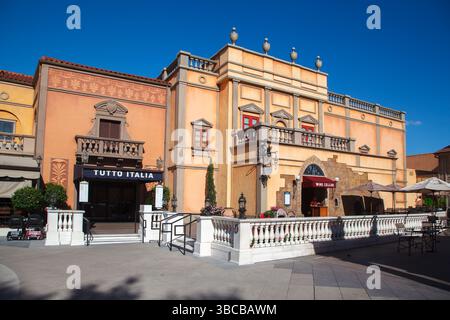 The Typical buildings at the Italy pavilion at Epcot amusement park ...