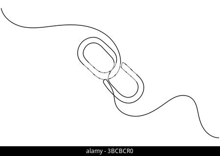 Chain link icon continuous one line drawing isolate outline vector ...