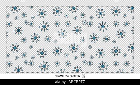 Christmas snowflake seamless pattern with tiled falling snow Stock ...