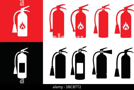 Fire Extinguisher Flame Protection Device Suppression Black White ...