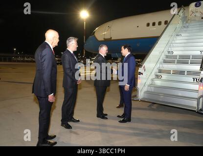 Vice President JD Vance arrives on Marine Two at Joint Base Andrews, Md ...