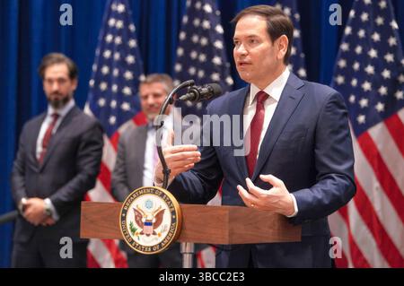 Secretary Marco Rubio holds a meet and greet with employees and ...