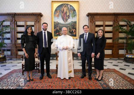 Secretary Marco Rubio and his wife Jeanette Dousdebe meet Pope Leo XIV ...