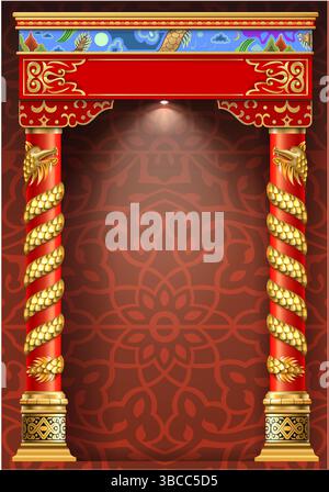 Luxury Entrance Golden Oriental Japanese Arch Stock Vector Image & Art ...