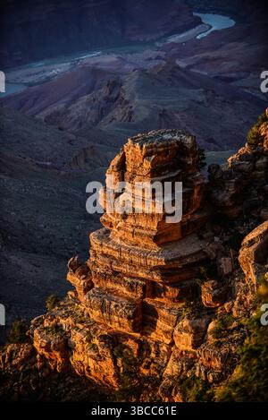 Majestic canyon landscape with layered rock formations under a clear ...