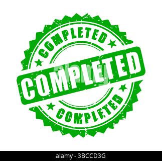 completed stamp. completed round sign. label on transparent background ...