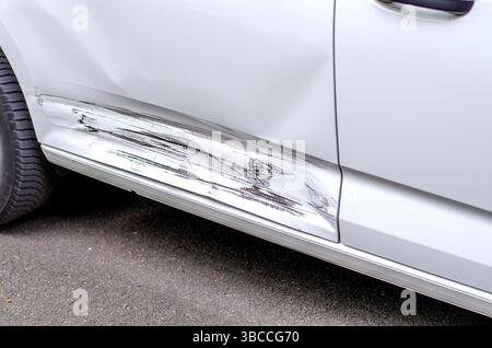 Scratches on the side of the car Stock Photo - Alamy