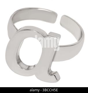letter a ring photographed on a white background Stock Photo - Alamy